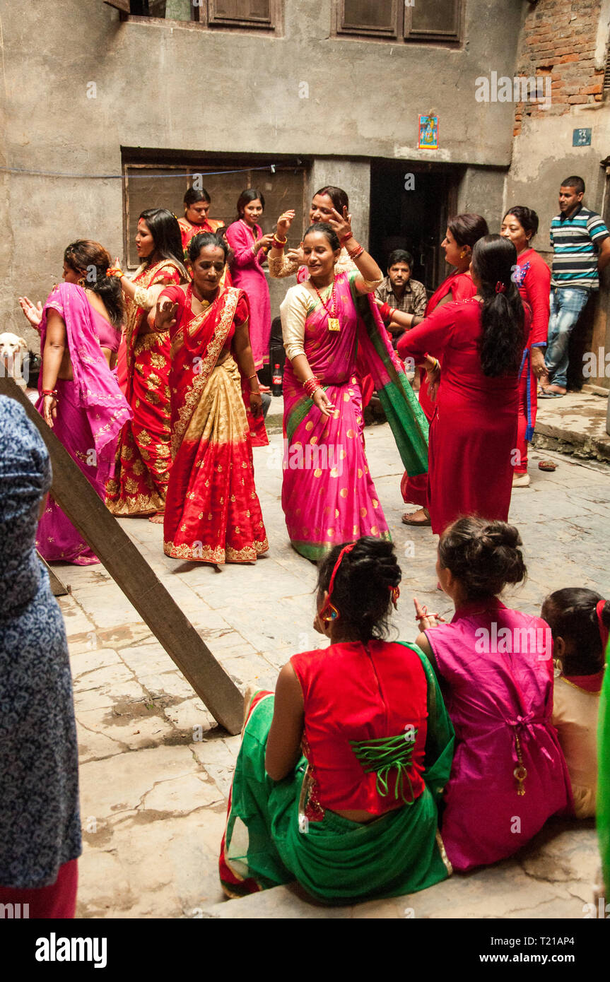 Women at Teej festival, Kathmandu, Nepal Stock Photo - Alamy