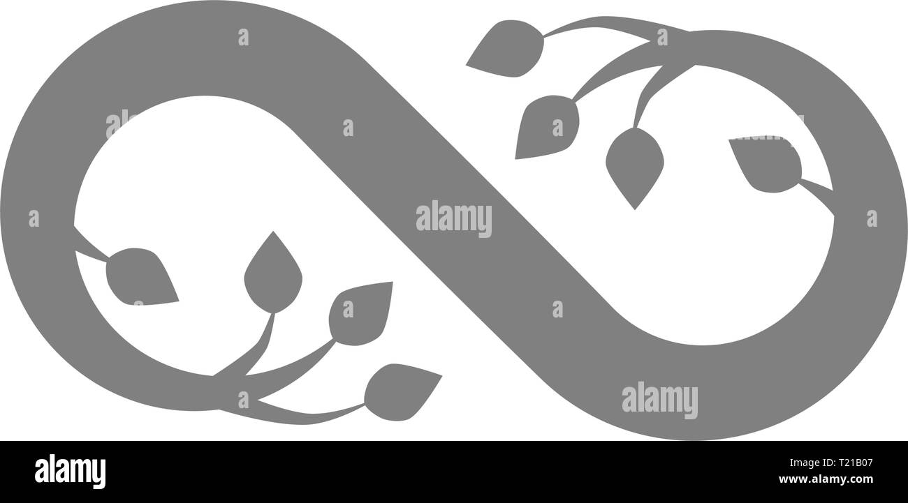 Infinity flourish symbol icon - gray, isolated - vector illustration ...