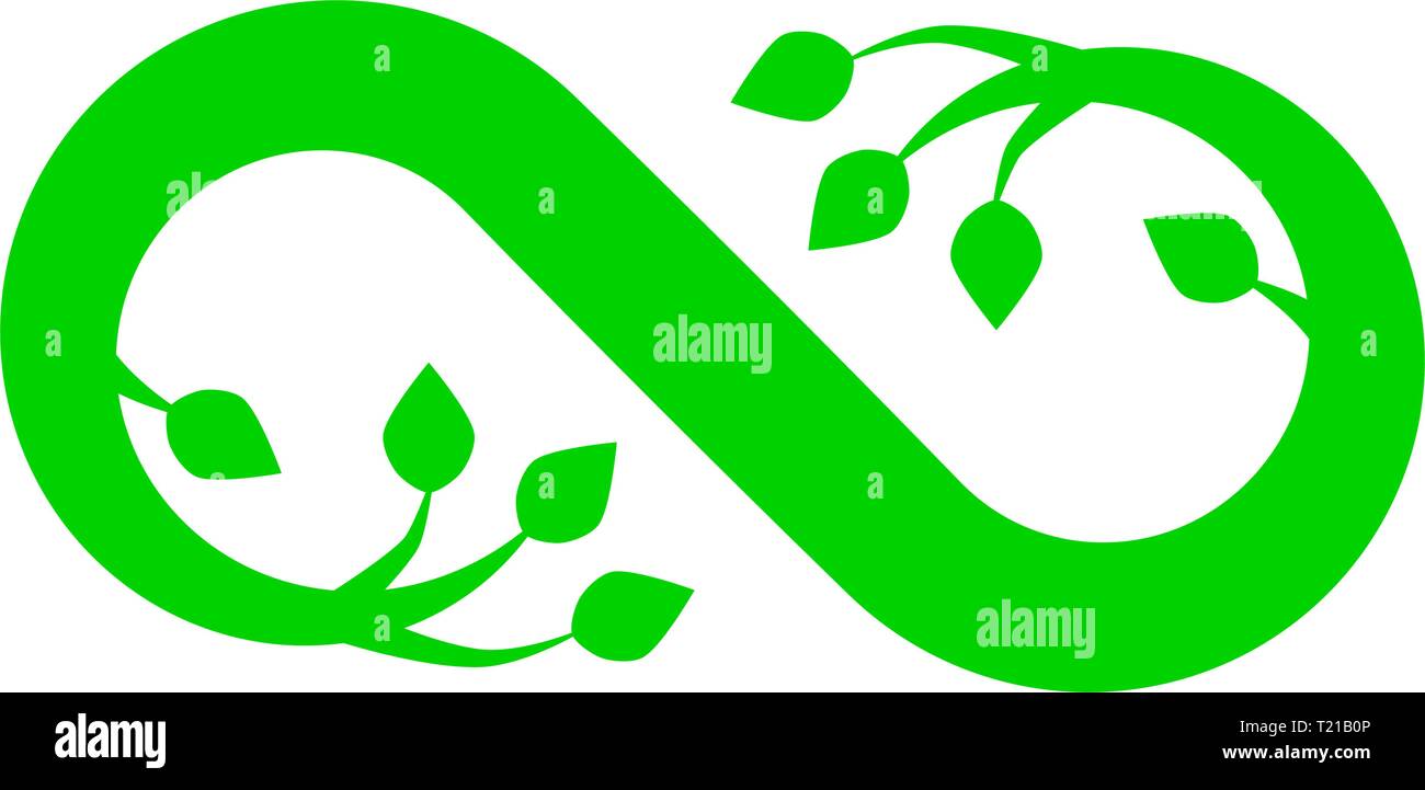Infinity flourish symbol icon - green, isolated - vector illustration ...