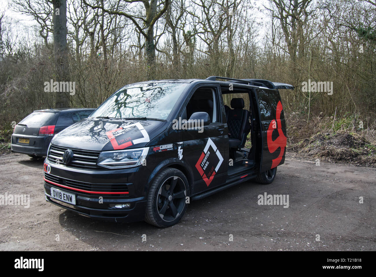 film crew and van at salcey Forest with Aston Martin filming outside ...