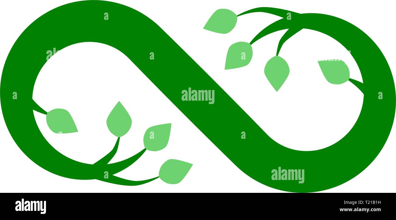 Infinity flourish symbol icon - green, isolated - vector illustration ...