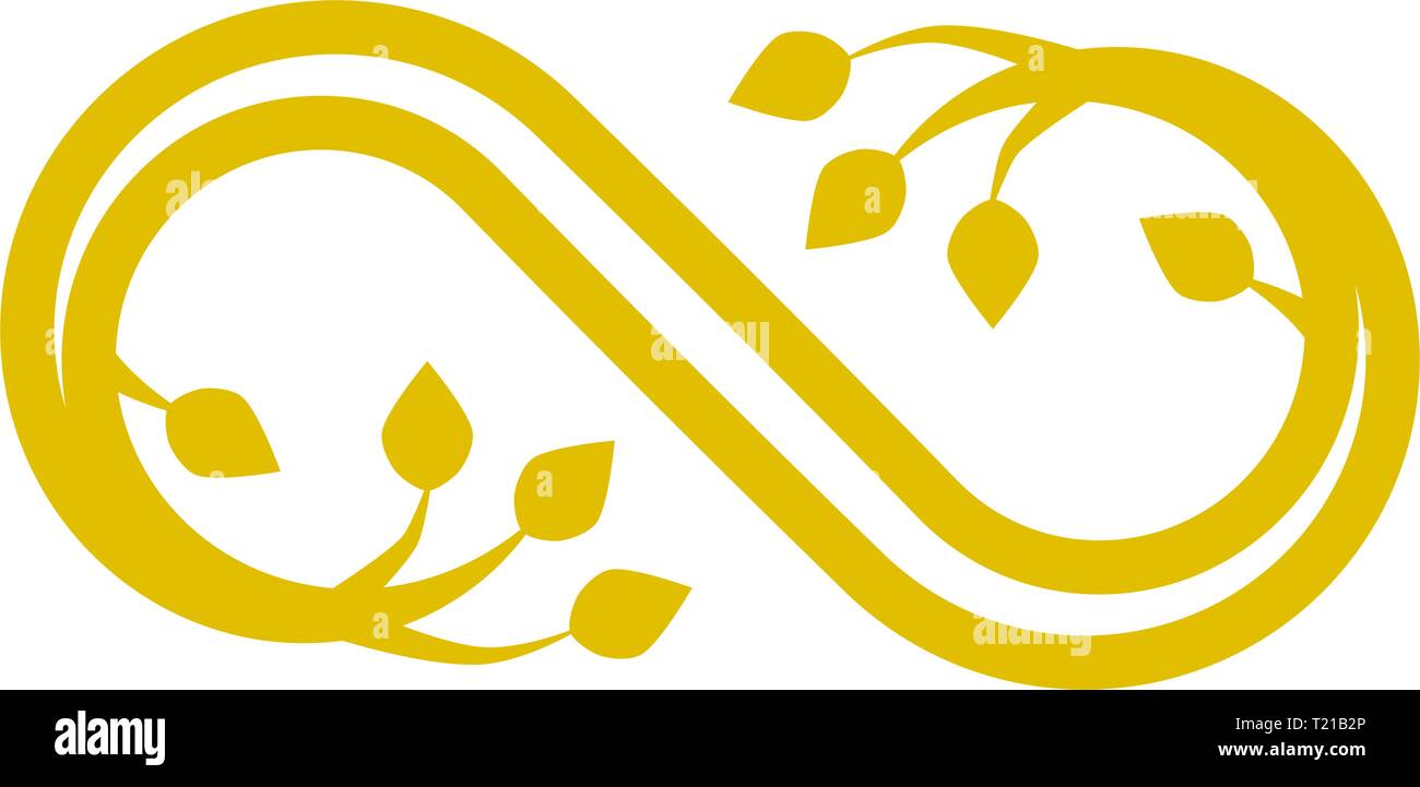 Infinity flourish symbol icon - golden outline, isolated - vector ...