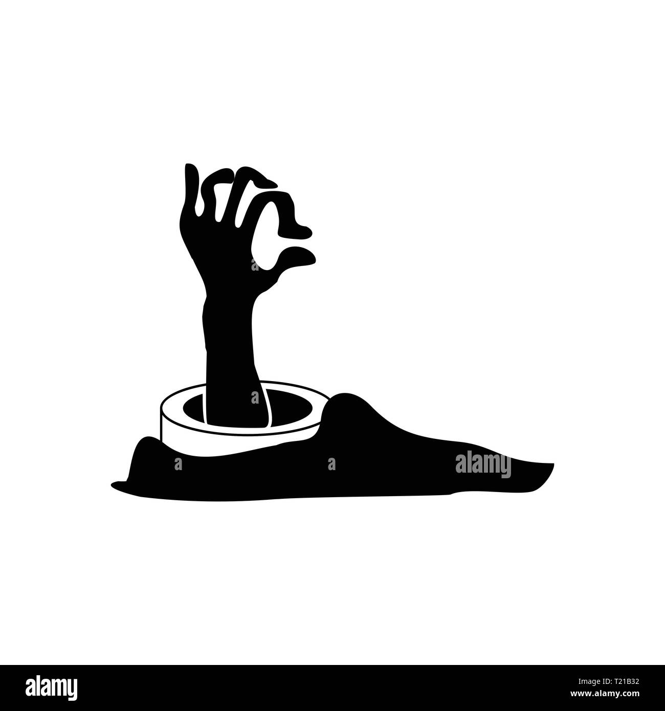 Halloween Scary Zombie Hand Icon Vector Illustration Graphic Design ...