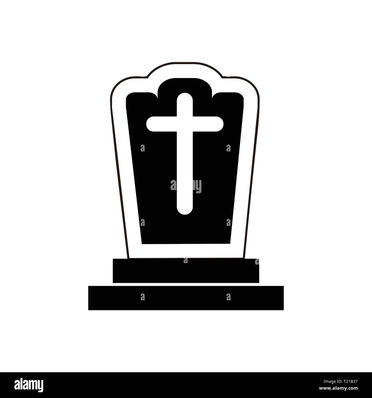 Halloween Gravestone Icon Vector Illustration Graphic Design Template ...