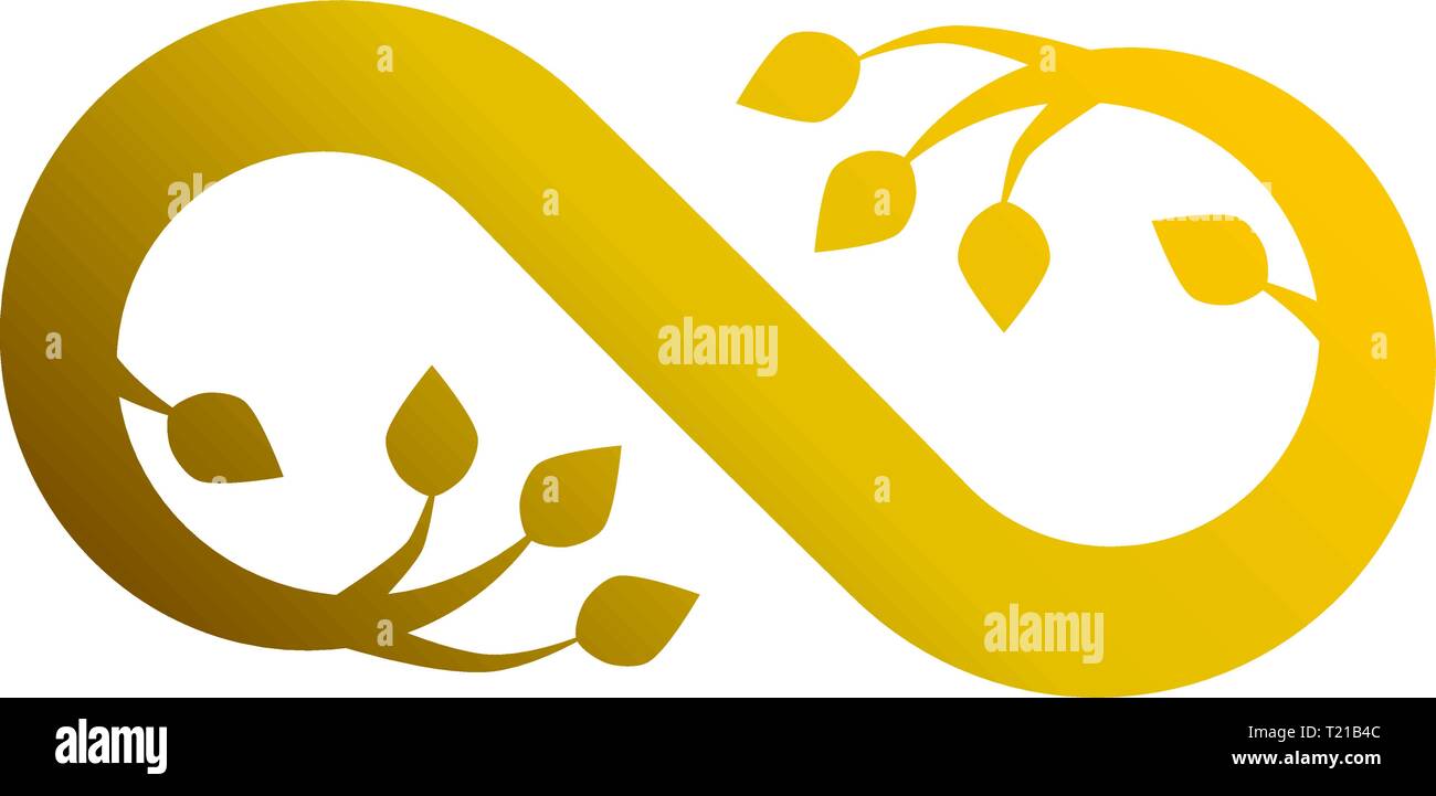Infinity flourish symbol icon - golden gradient, isolated - vector ...