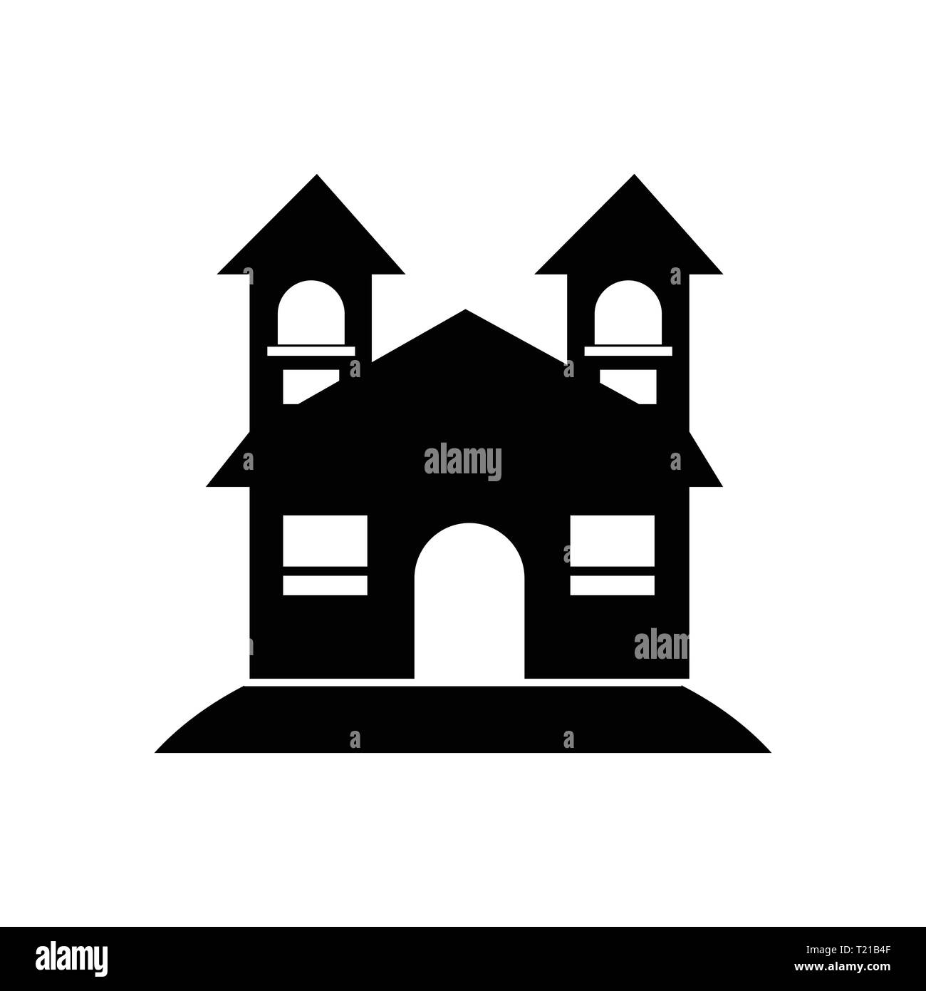 Halloween Spooky House Icon Vector Illustration Graphic Design Template ...