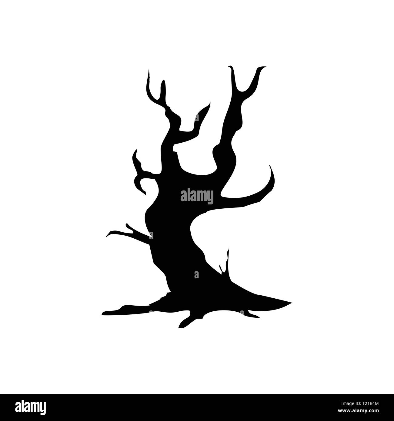 Halloween Creepy Tree Icon Vector Illustration Graphic Design Template ...