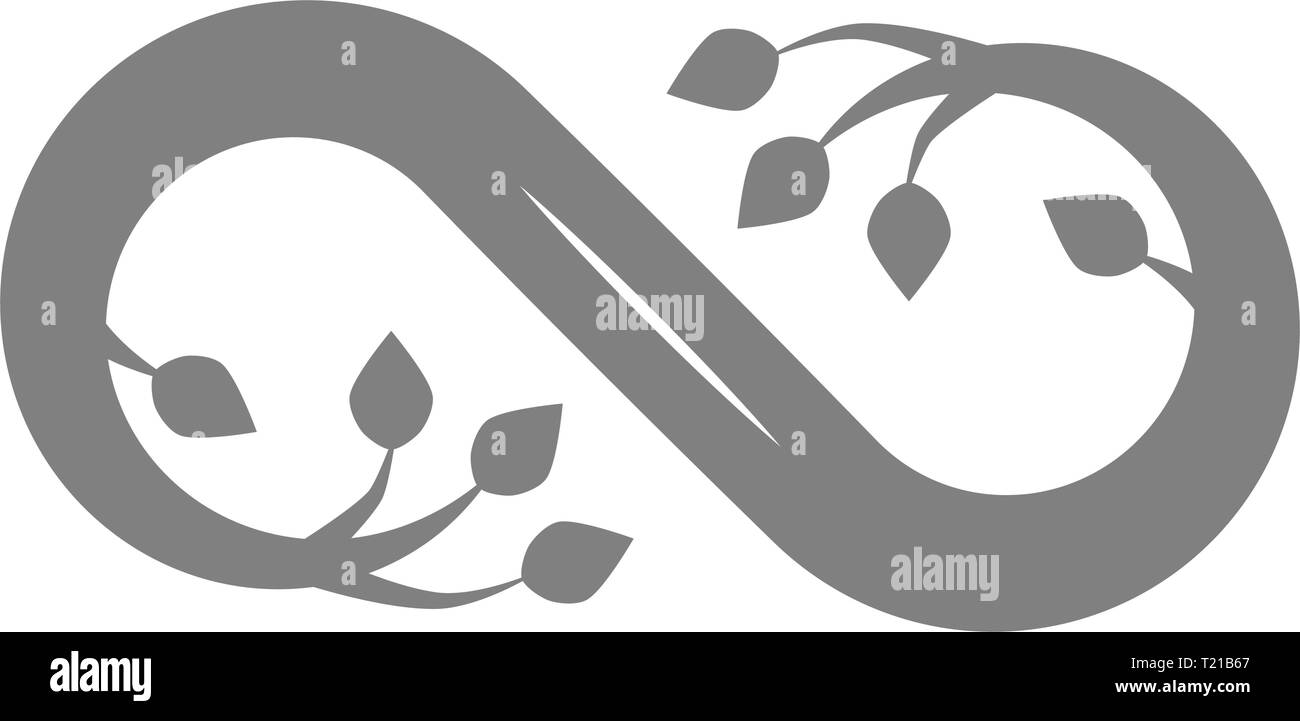 Infinity flourish symbol icon - gray, isolated - vector illustration ...