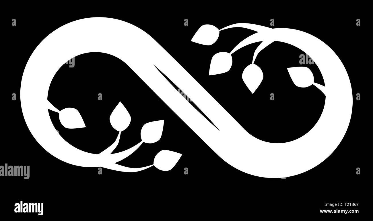 Infinity flourish symbol icon - white, isolated - vector illustration ...