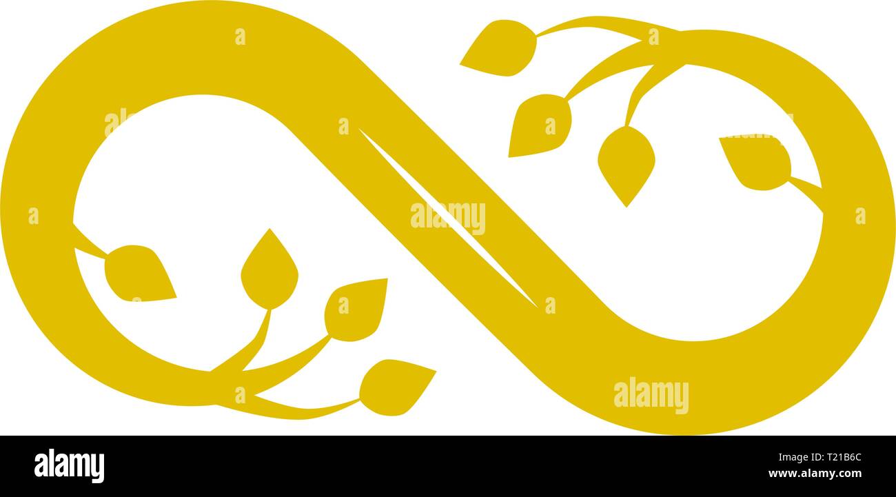 Infinity flourish symbol icon - golden, isolated - vector illustration ...