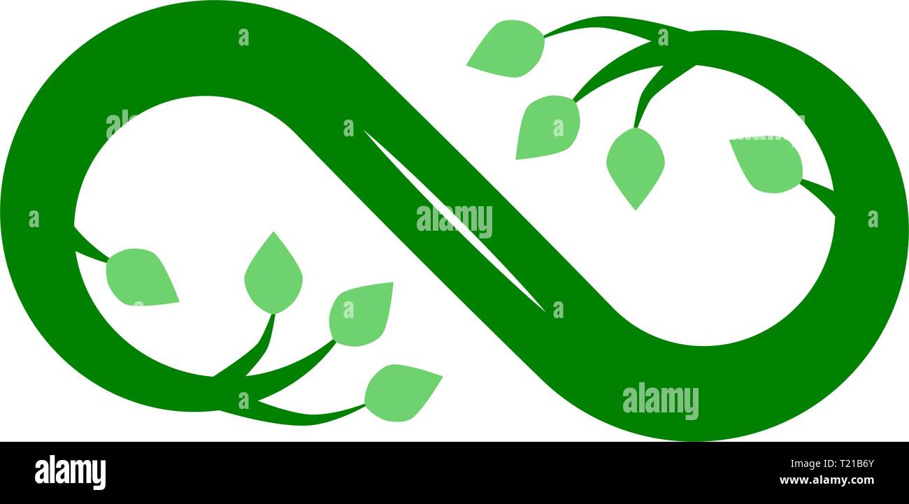 Infinity flourish symbol icon - green, isolated - vector illustration ...