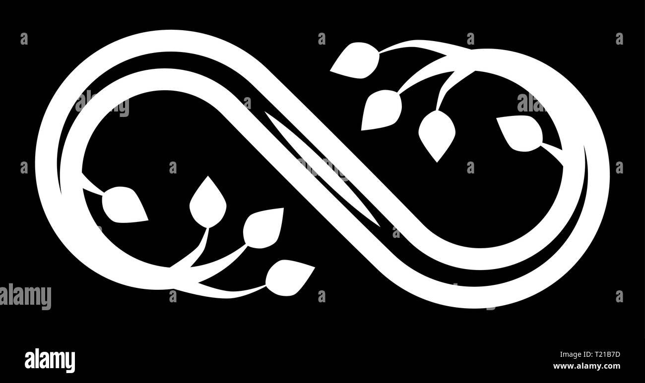 Infinity flourish symbol icon - white outline, isolated - vector ...