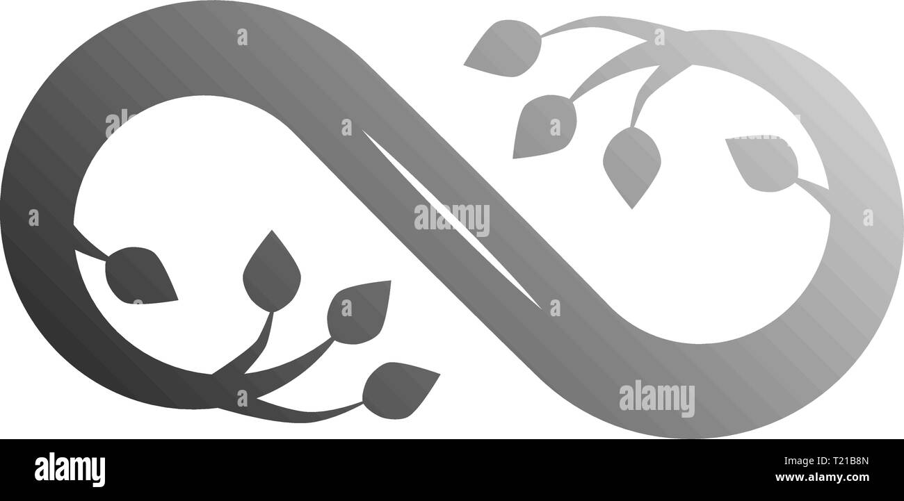 Infinity flourish symbol icon - gray gradient, isolated - vector ...