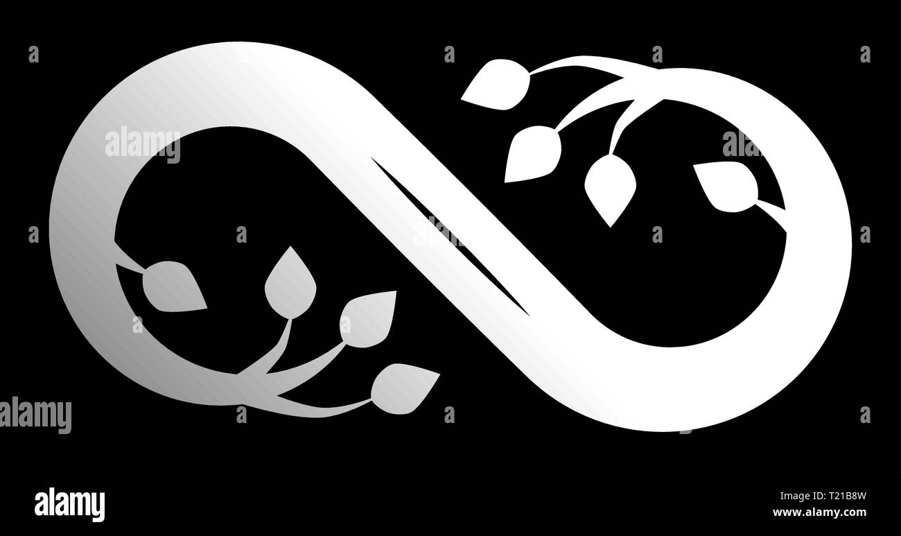 Infinity flourish symbol icon - white gradient, isolated - vector ...