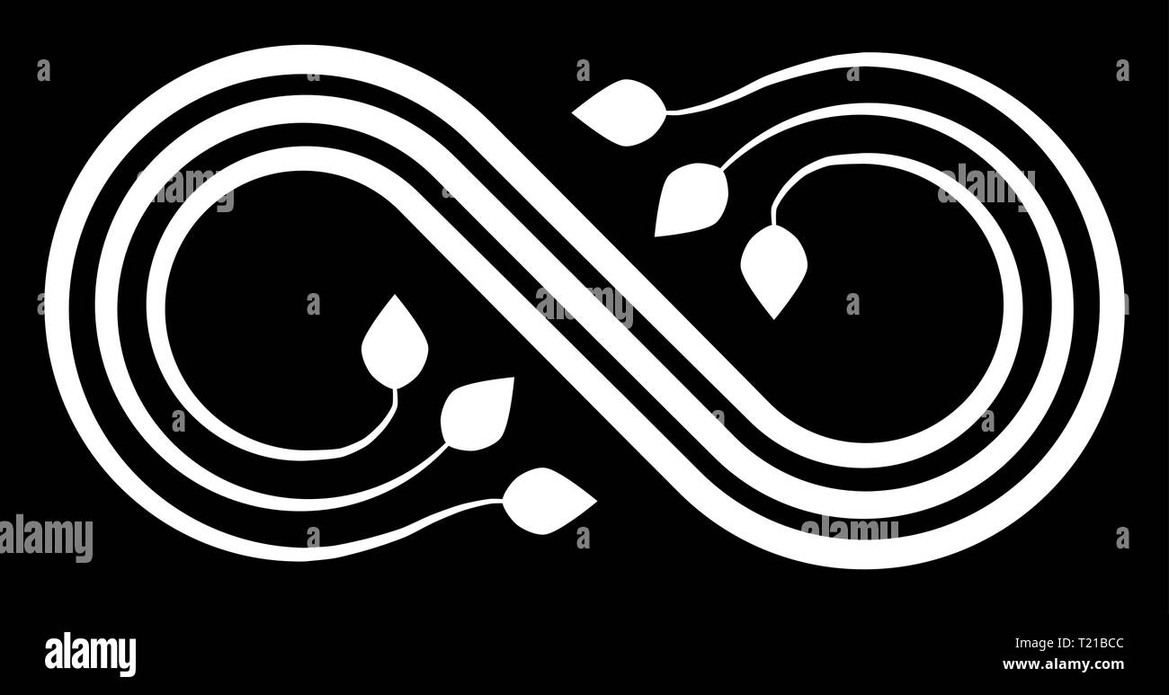 Infinity flourish symbol icon - white, isolated - vector illustration ...