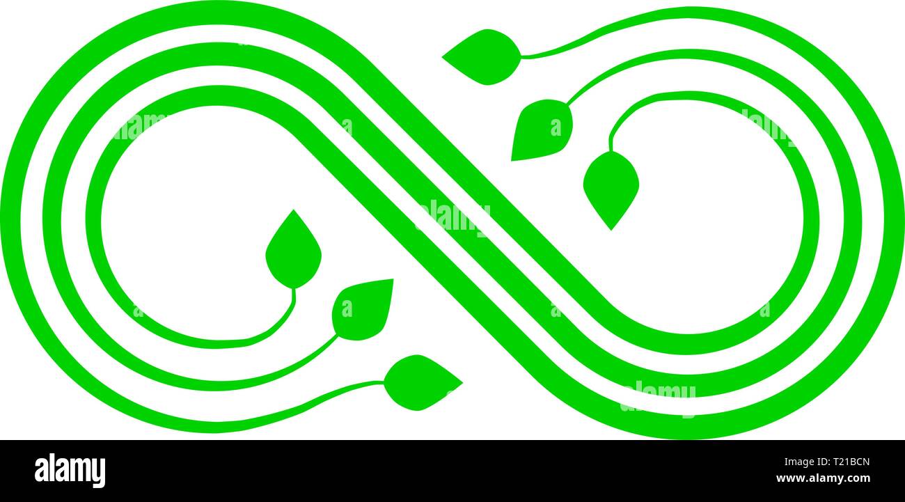 Infinity flourish symbol icon - green, isolated - vector illustration ...