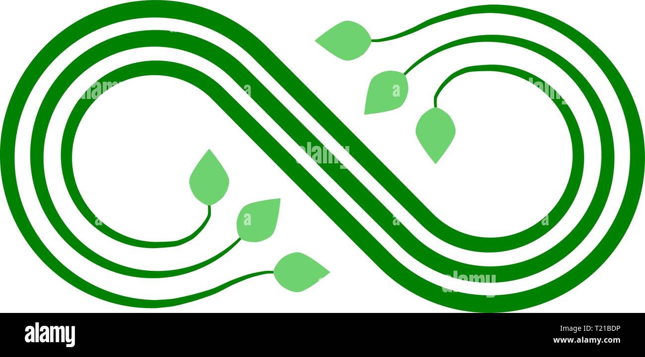 Infinity flourish symbol icon - green, isolated - vector illustration ...