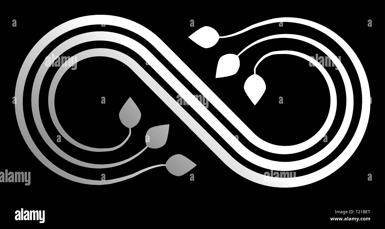 Infinity flourish symbol icon - white gradient, isolated - vector ...