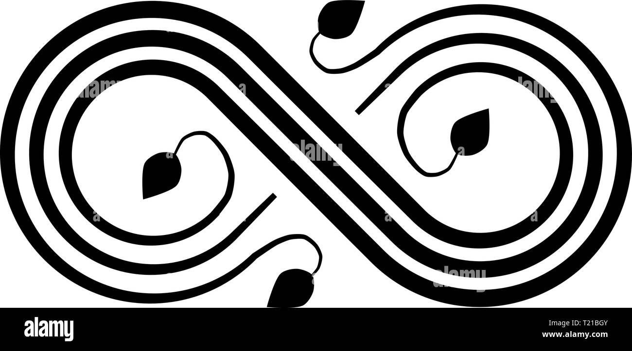 Infinity flourish symbol icon - black, isolated - vector illustration ...