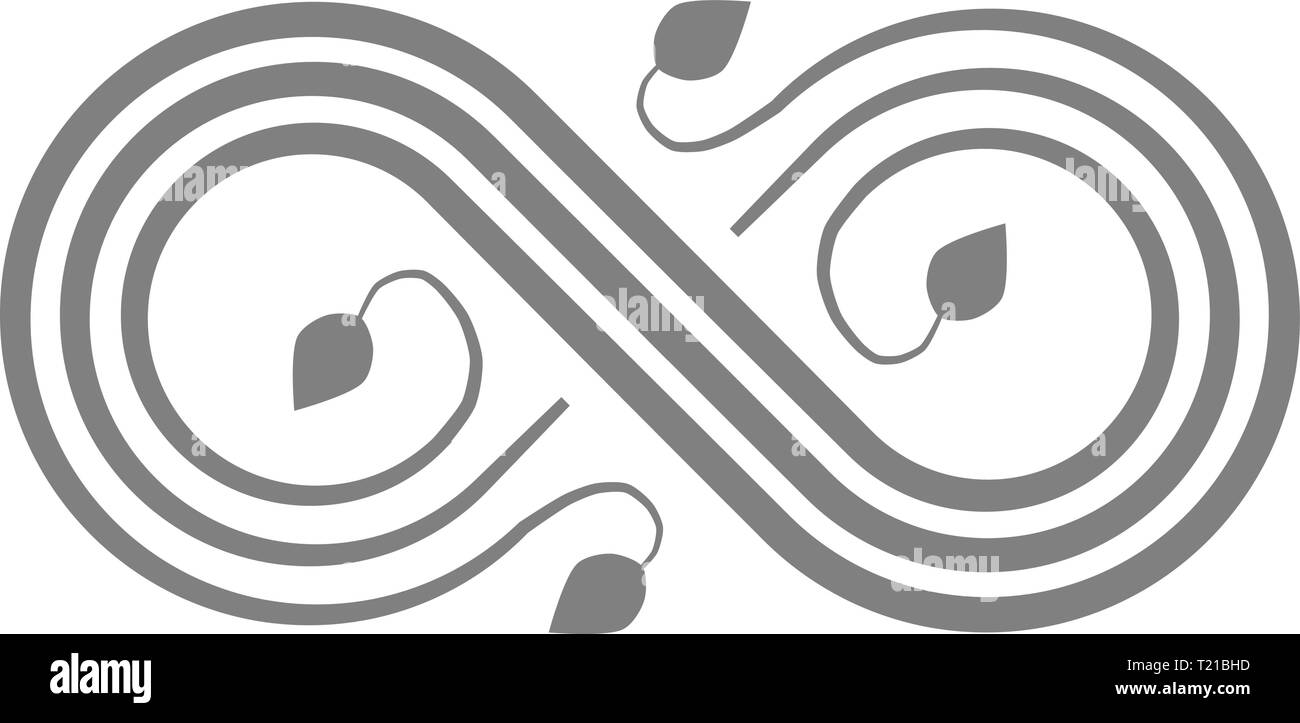 Infinity flourish symbol icon - gray, isolated - vector illustration ...