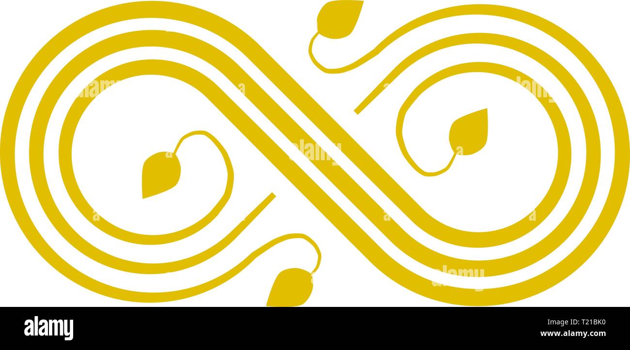 Infinity flourish symbol icon - golden, isolated - vector illustration ...