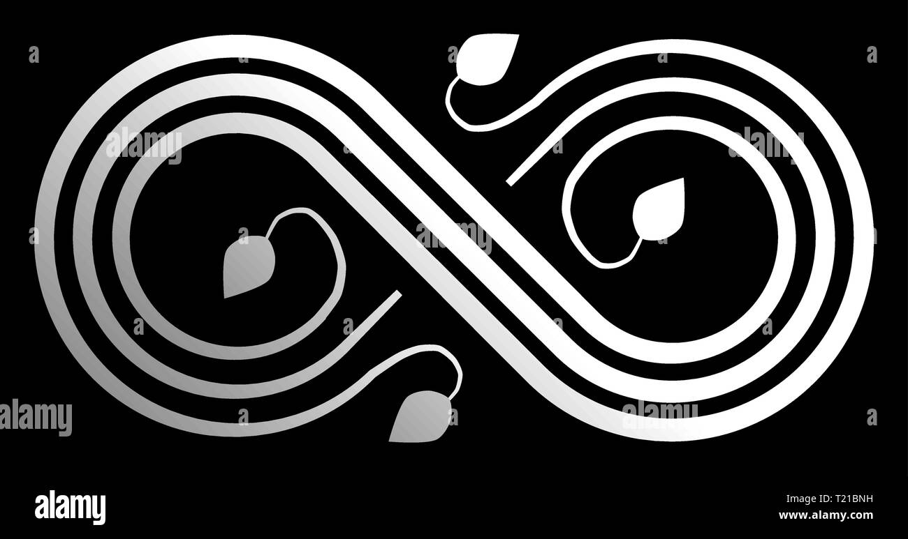 Infinity flourish symbol icon - white gradient, isolated - vector ...