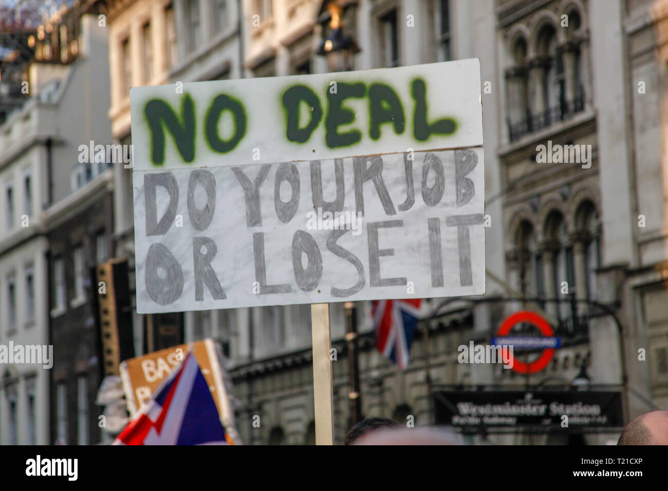 London, UK. 29th Mar 2019. Pro-Brexit Demonstrators Protest Brexit ...