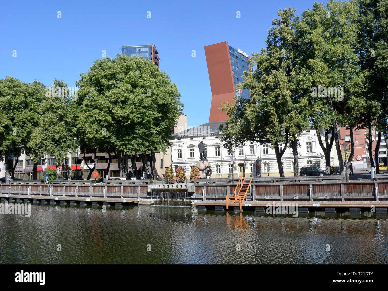 Klaipeda, Lithuania. 07th July, 2018. Historic houses and the Amberton ...