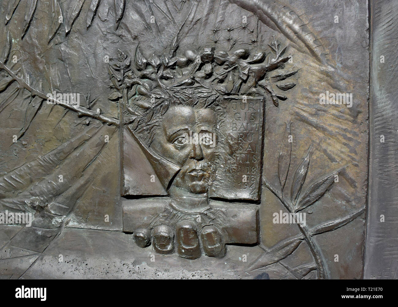 07 July 2018, Lithuania, Klaipeda: The sculpture "Bokshtas" stands in ...