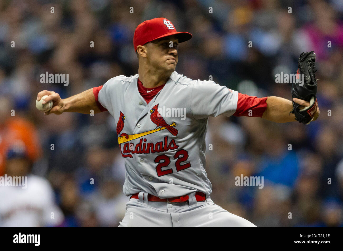 Milwaukee, WI, USA. 29th Mar, 2019. St. Louis Cardinals starting ...