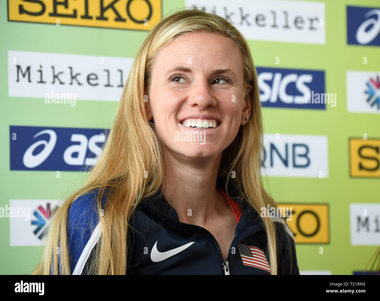 Aarhus, Denmark. 29th Mar, 2019. Courtney Frerichs (USA) during a press ...