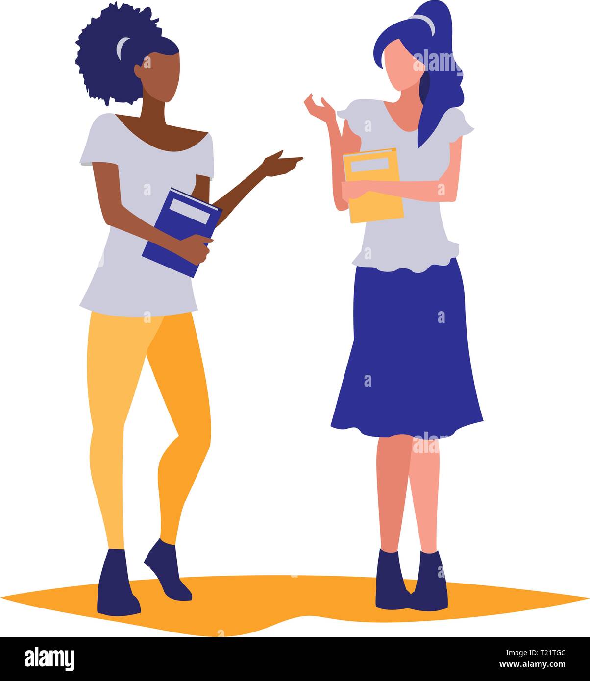 young girls students modeling vector illustration design Stock Vector ...