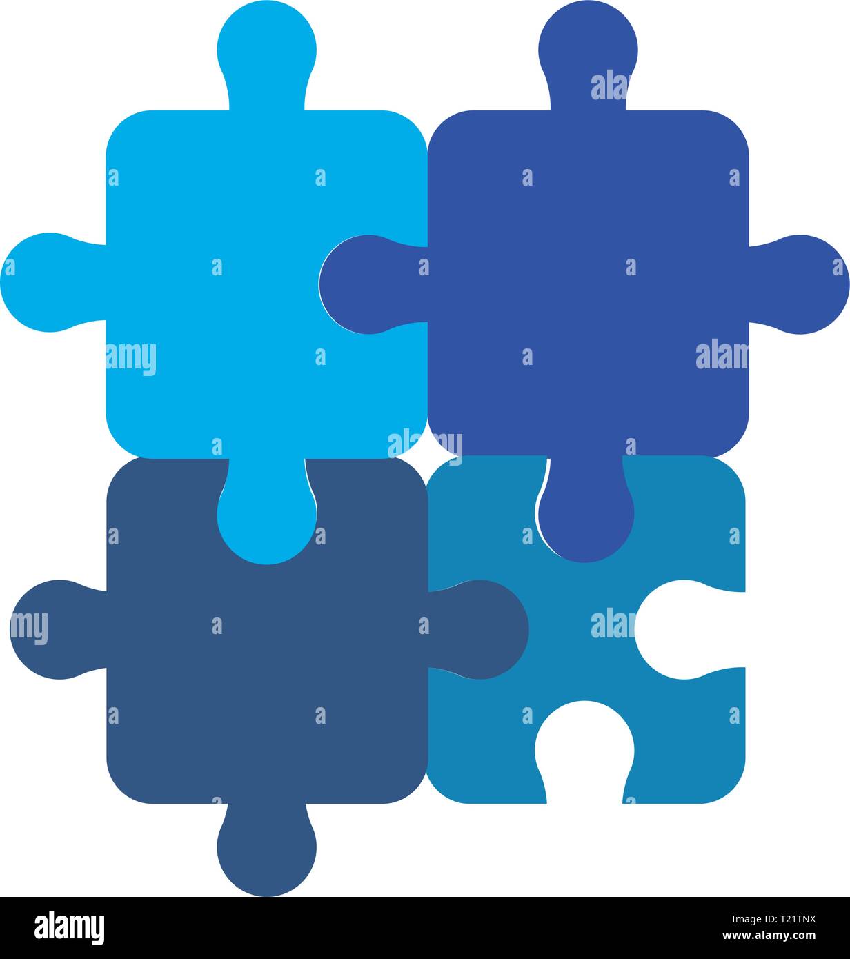puzzles pieces connection strategy vector illustration design vector ...