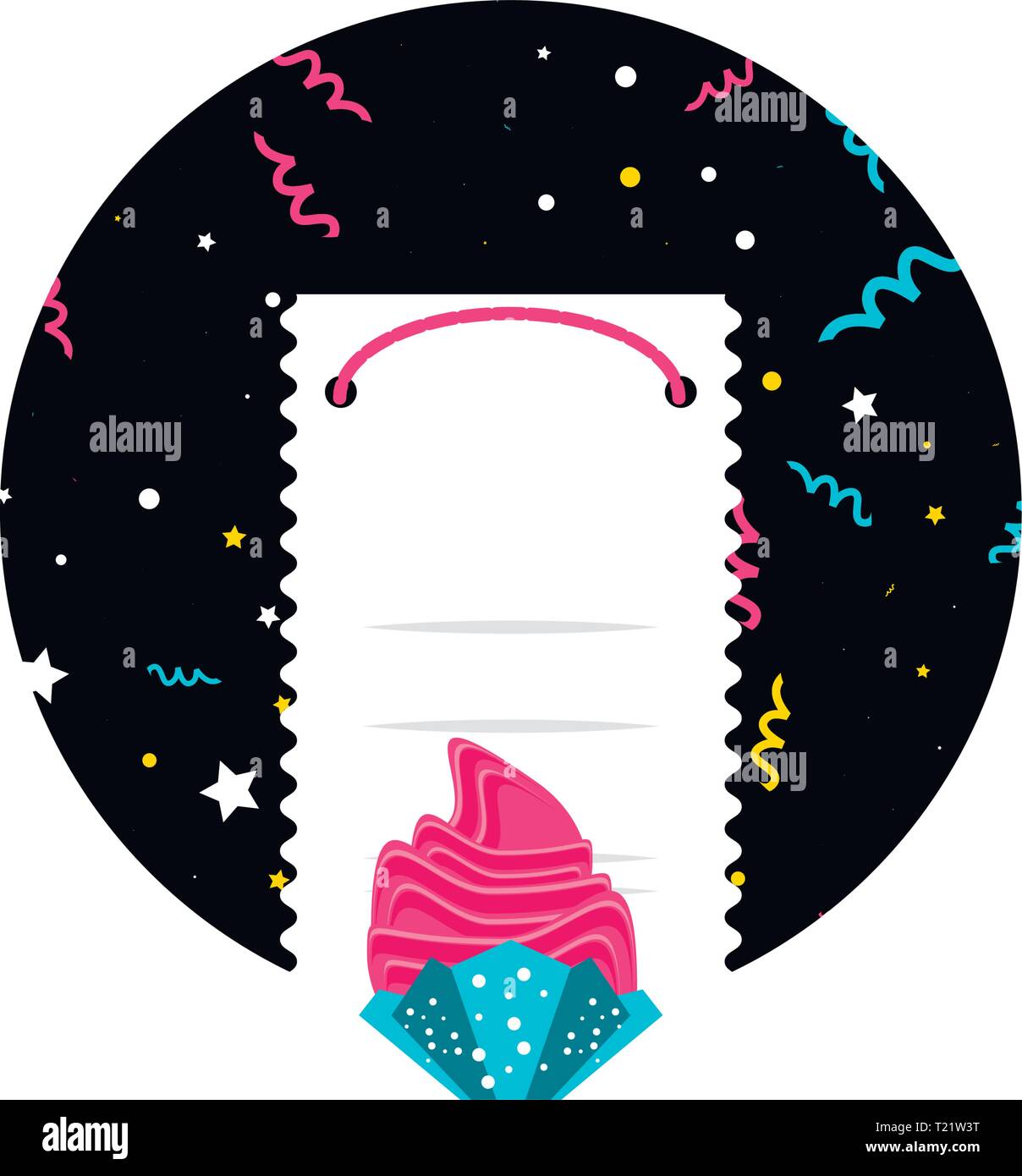 happy birthday card with cupcake vector illustration design Stock Vector Image & Art - Alamy