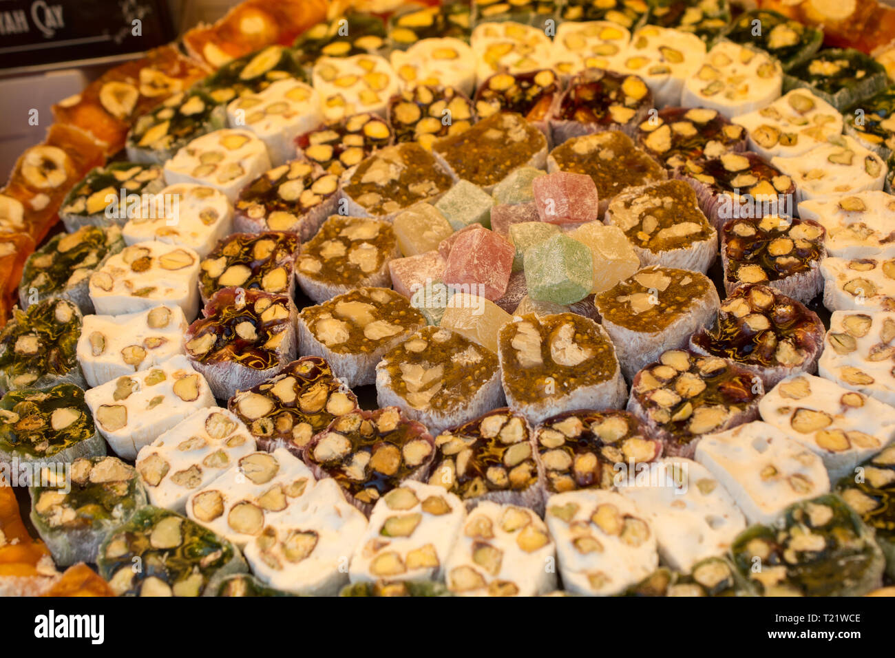 Turkish delight sweets made in Traditional style Stock Photo - Alamy