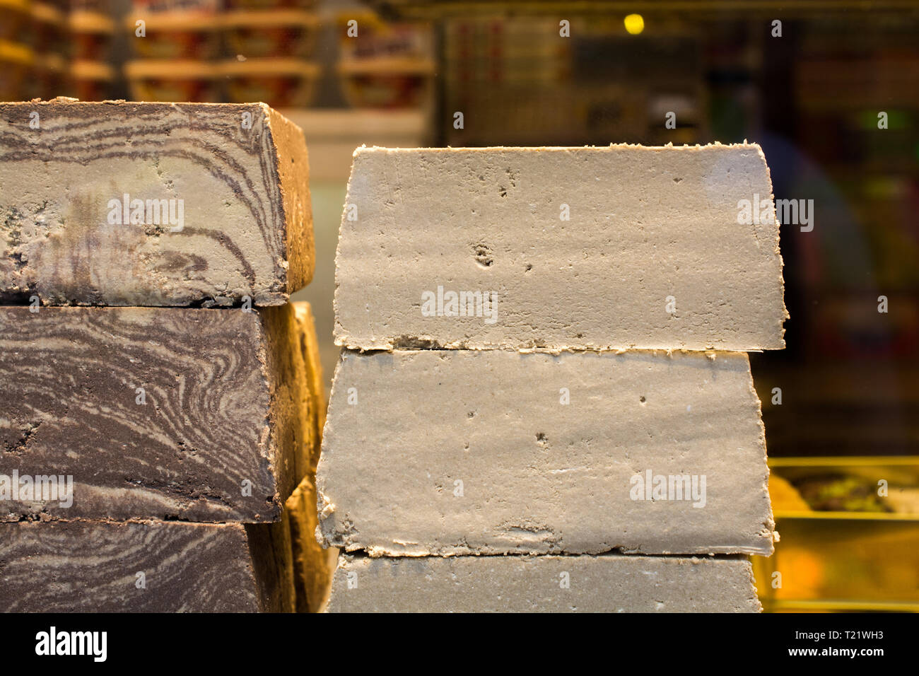 Traditional eastern Halvah a sweet confection made with tahini sesame ...