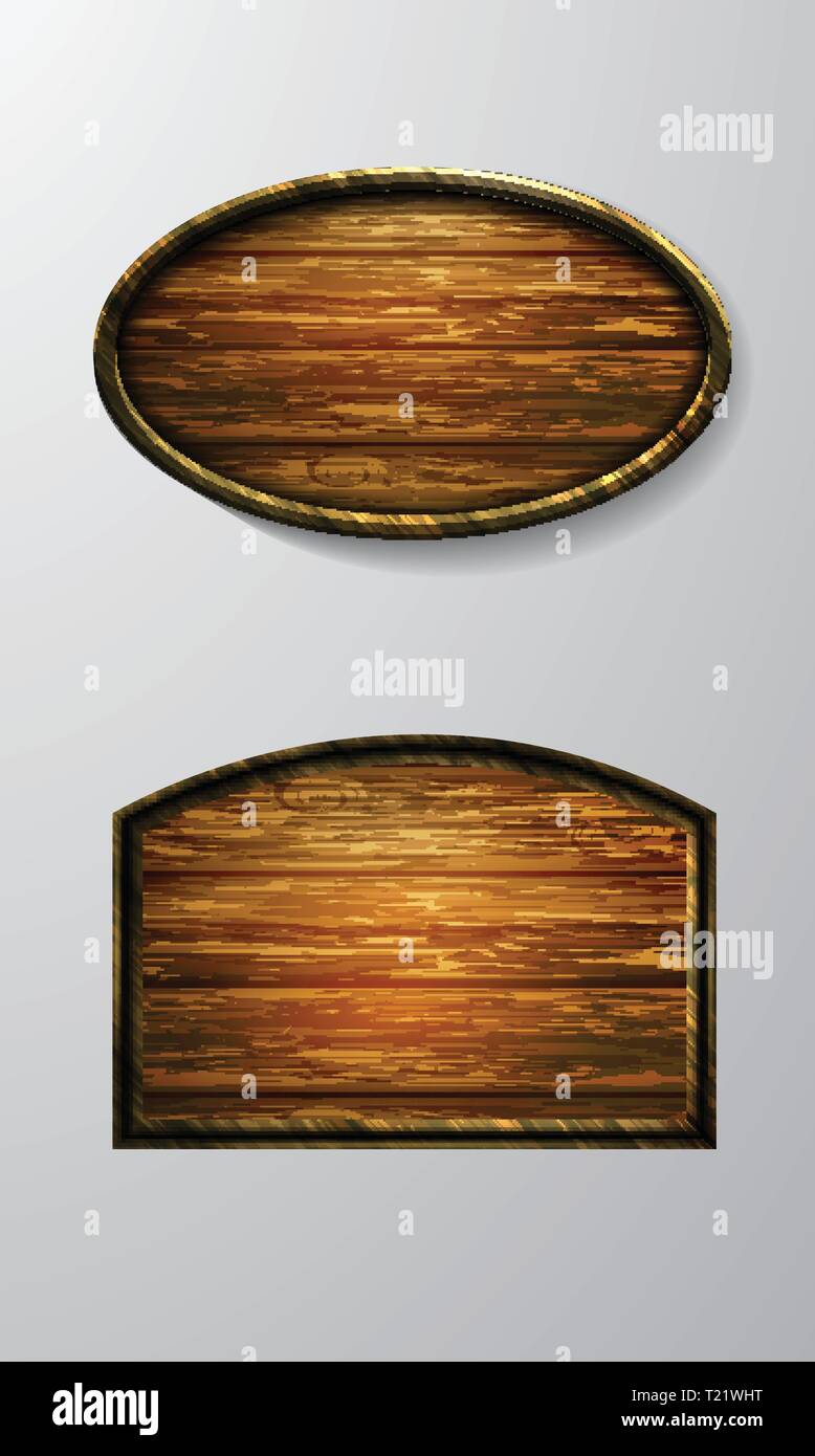 Vector realistic illustration of wooden signboard Stock Vector Image ...