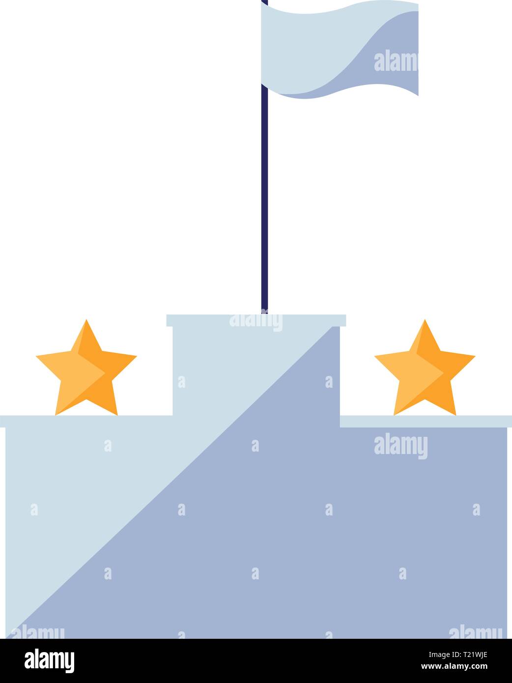 success flag in podium vector illustration design Stock Vector Image ...