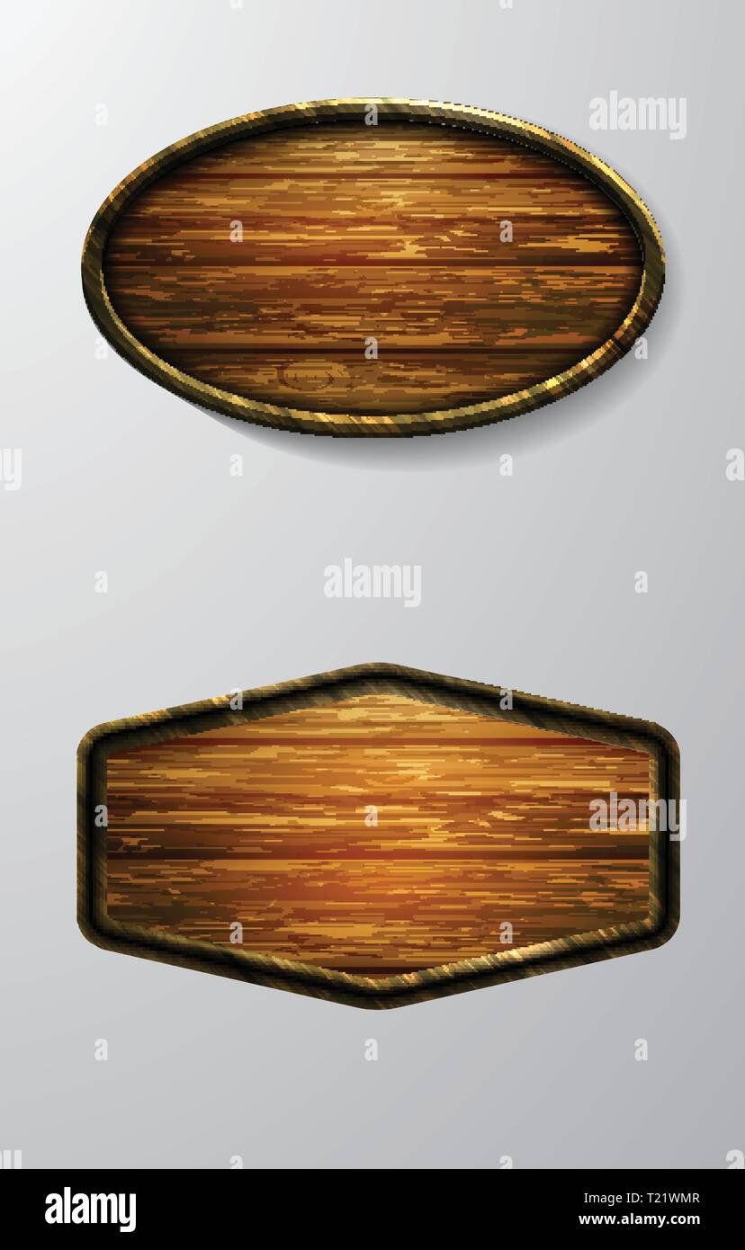 Vector realistic illustration of wooden signboard Stock Vector Image ...