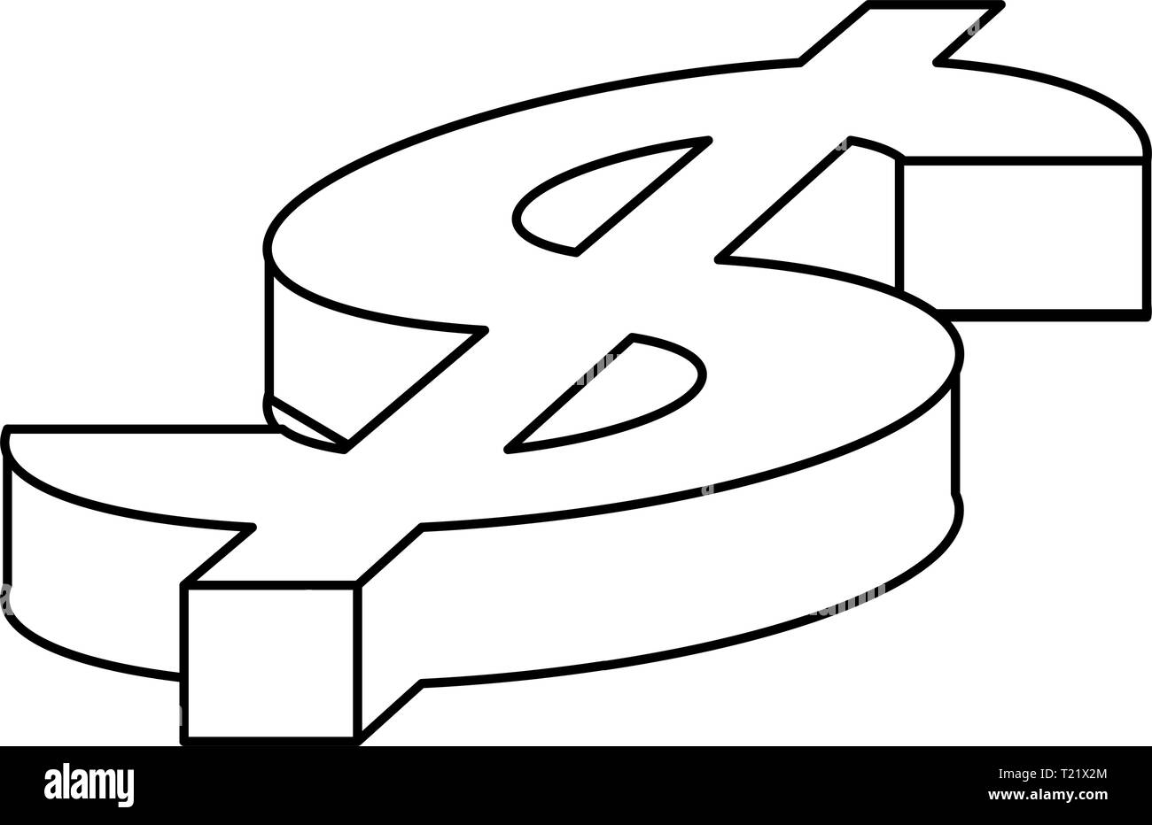 dollar sign on white background vector illustration design Stock Vector ...