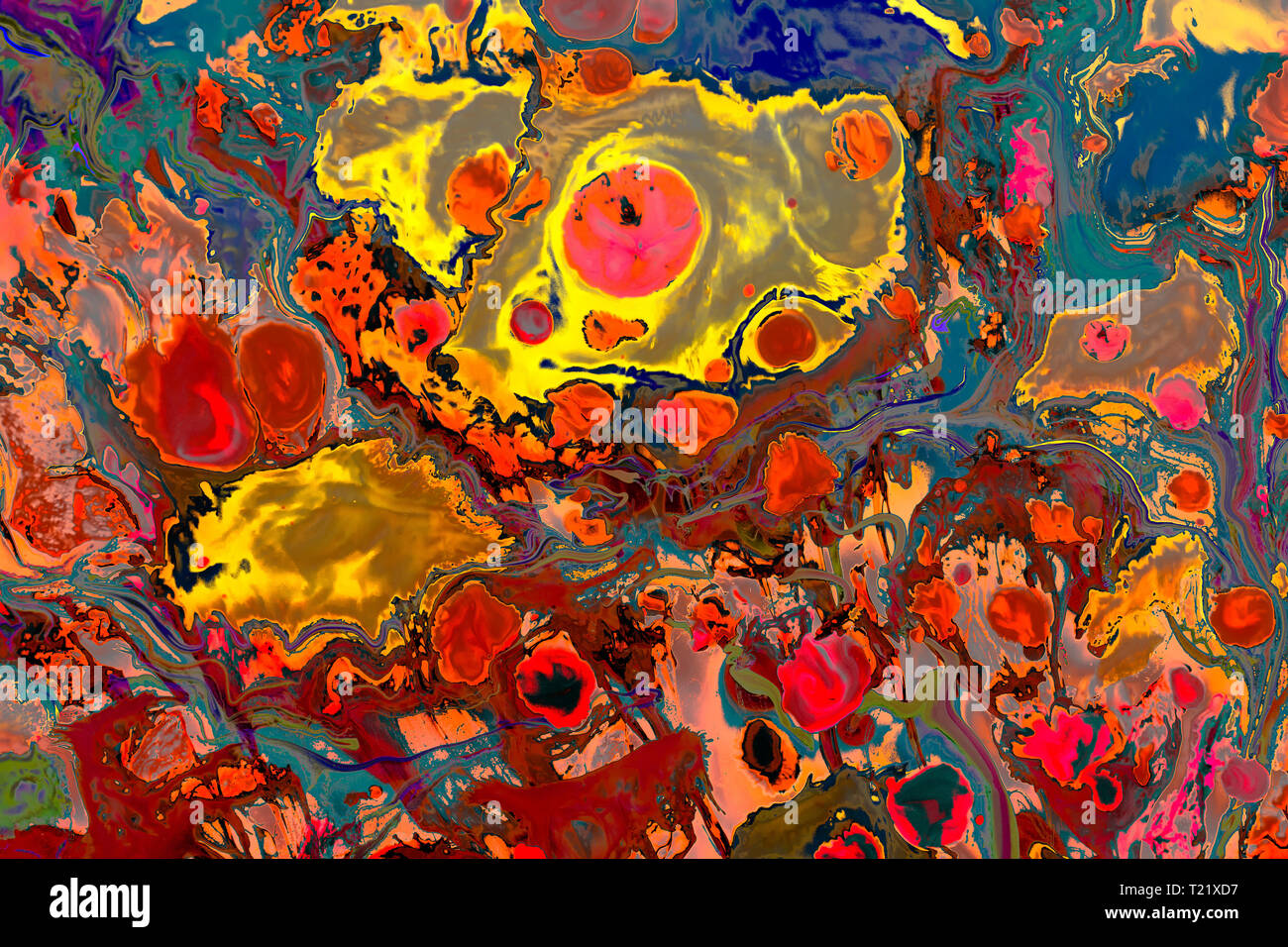 Traditional Ottoman Turkish abstract marbling art patterns as ...