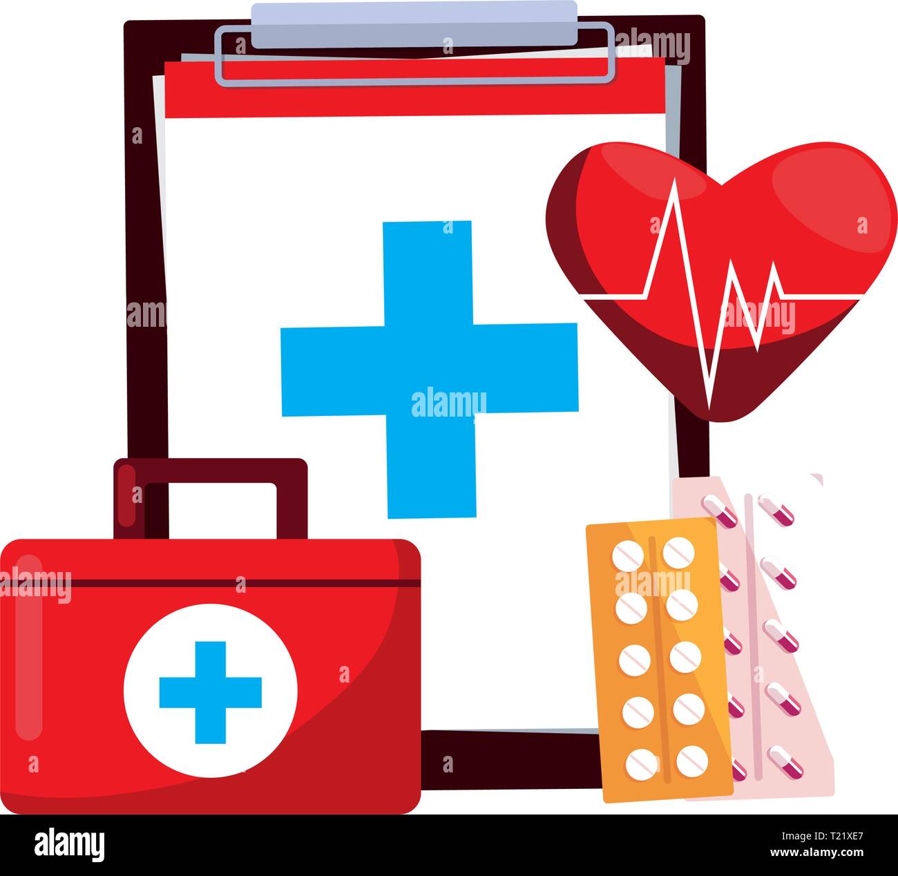 medical order checklist and medicine icons vector illustration design ...