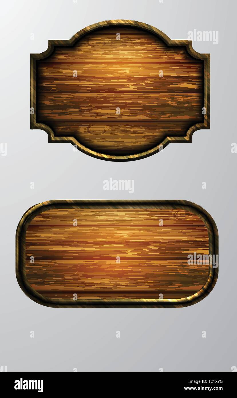 Vector realistic illustration of wooden signboard Stock Vector Image ...