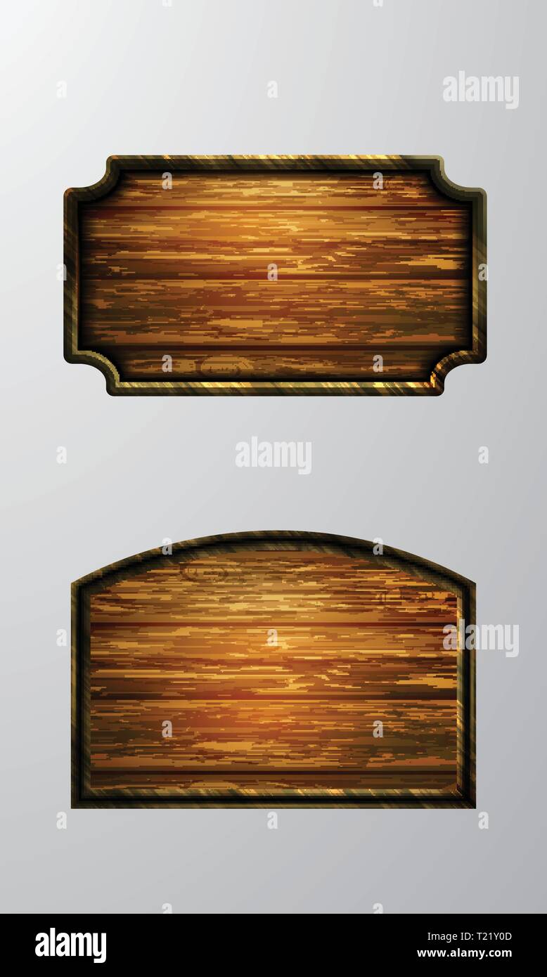 Vector realistic illustration of wooden signboard Stock Vector Image ...