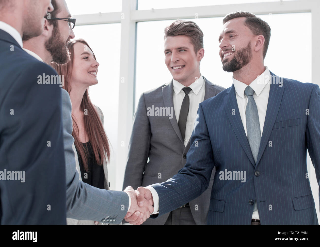 business partners at a meeting in the office Stock Photo - Alamy
