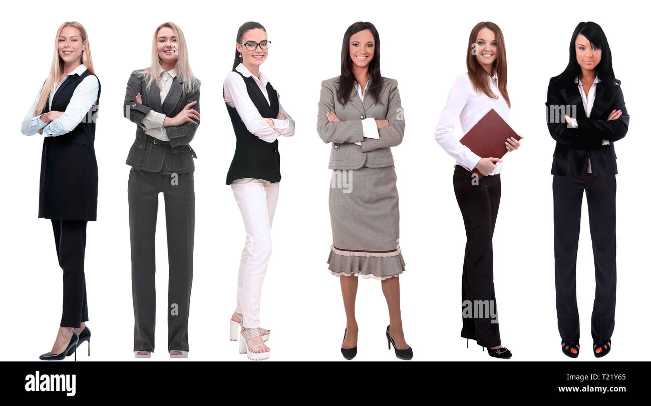 Collection of full-length portraits of young business women Stock Photo ...