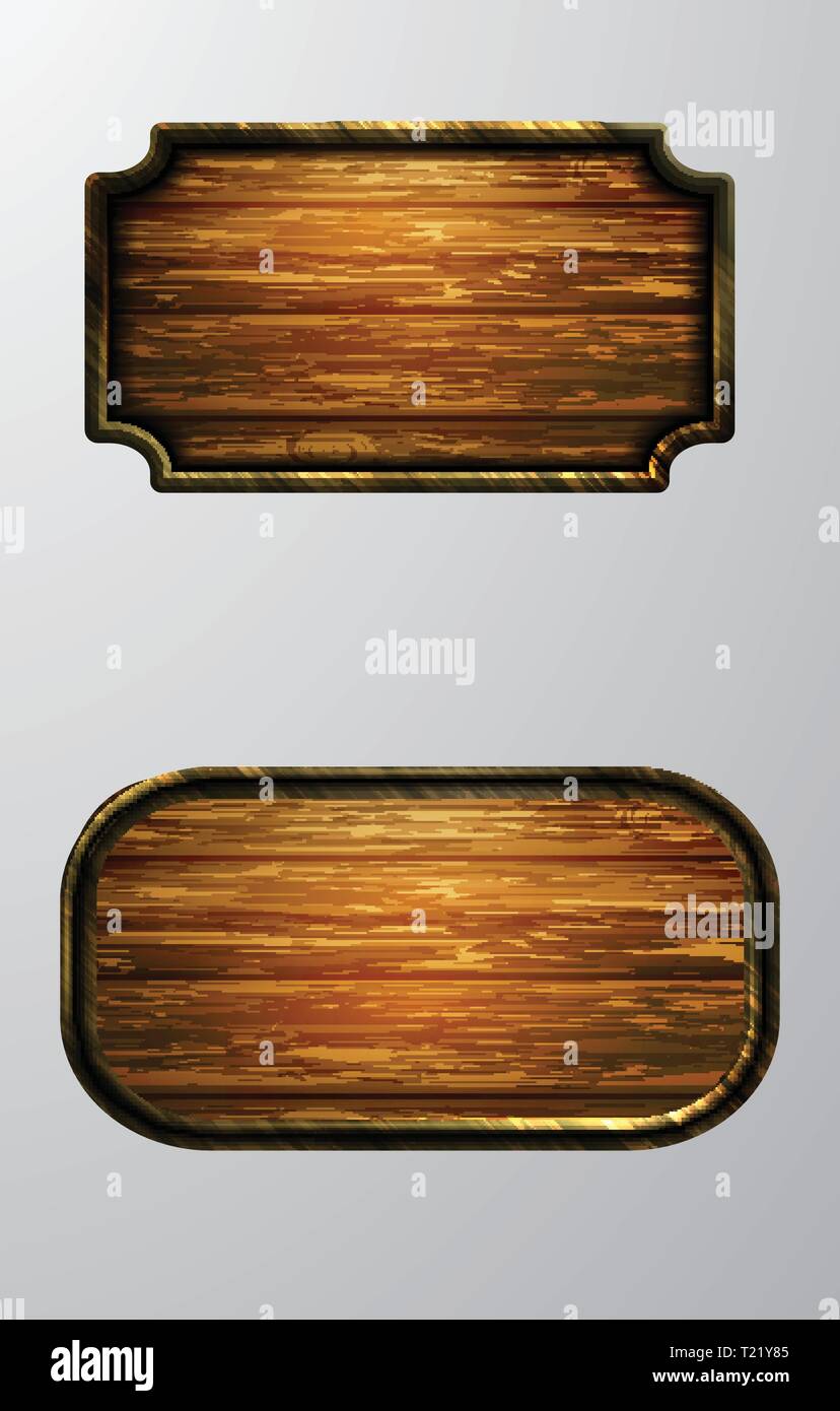 Vector realistic illustration of wooden signboard Stock Vector Image ...