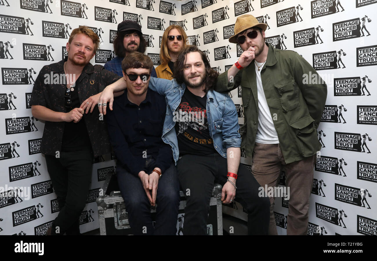 The Coral on the backstage during the Teenage Cancer Trust Concert ...