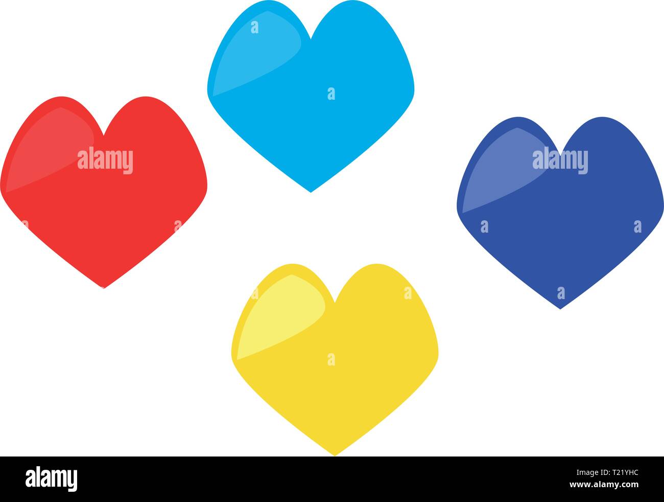 colored hearts love on white background vector illustration Stock ...