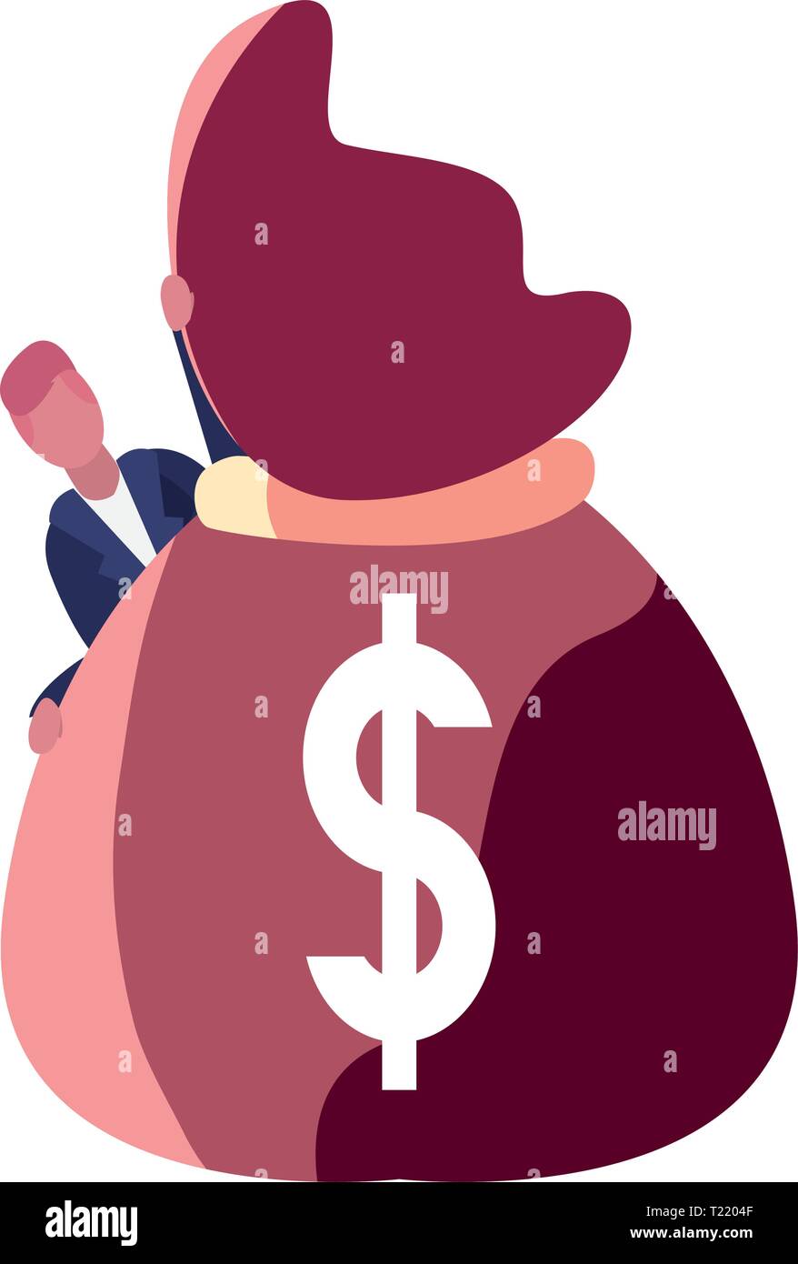businessman money bag dollar bank vector illustration Stock Vector ...